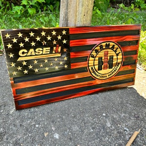 Case Rustic Wooden Flag | Farmall International Harvester ...