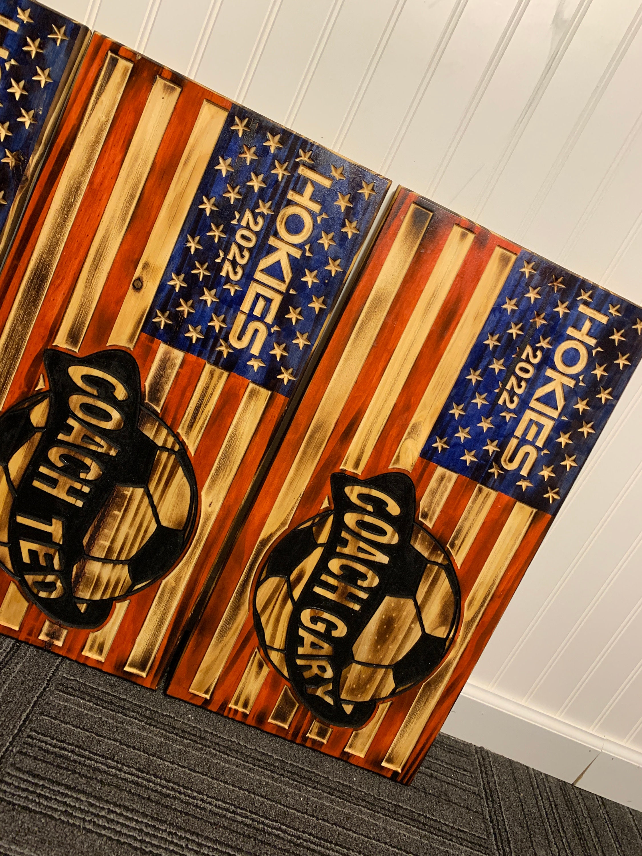 Rustic American Flag Soccer and Football Sport Custom - Etsy