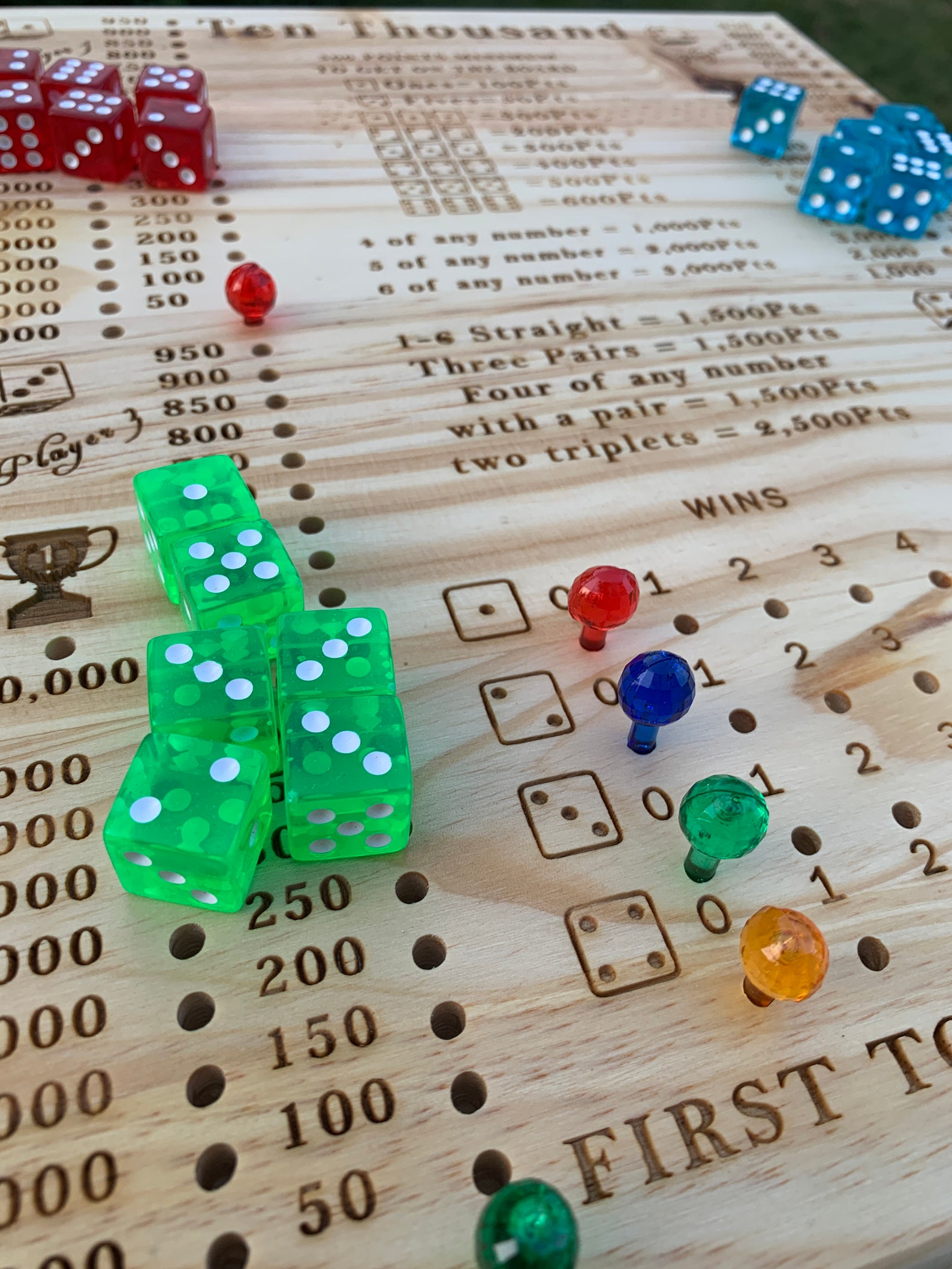 Dice 10,000 - Dix Mille - 5-dice - 10,000 Dice - Ten Grand - FARKLE ...