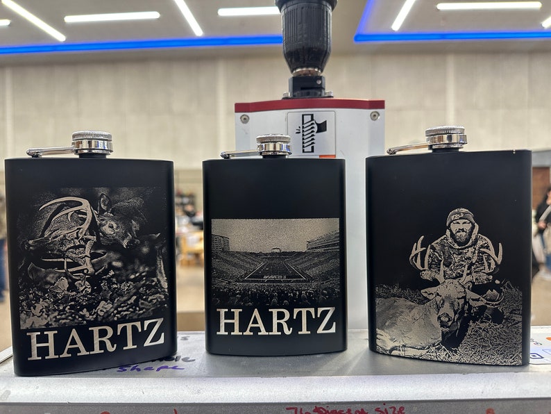 Customizable 8 Oz Stainless Steel Flask - Laser Engraved, Personalized ...