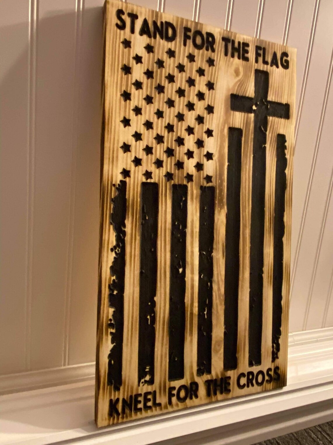 Rustic American Flag Plaques, Veteran Appreciation and Honor, Cross ...