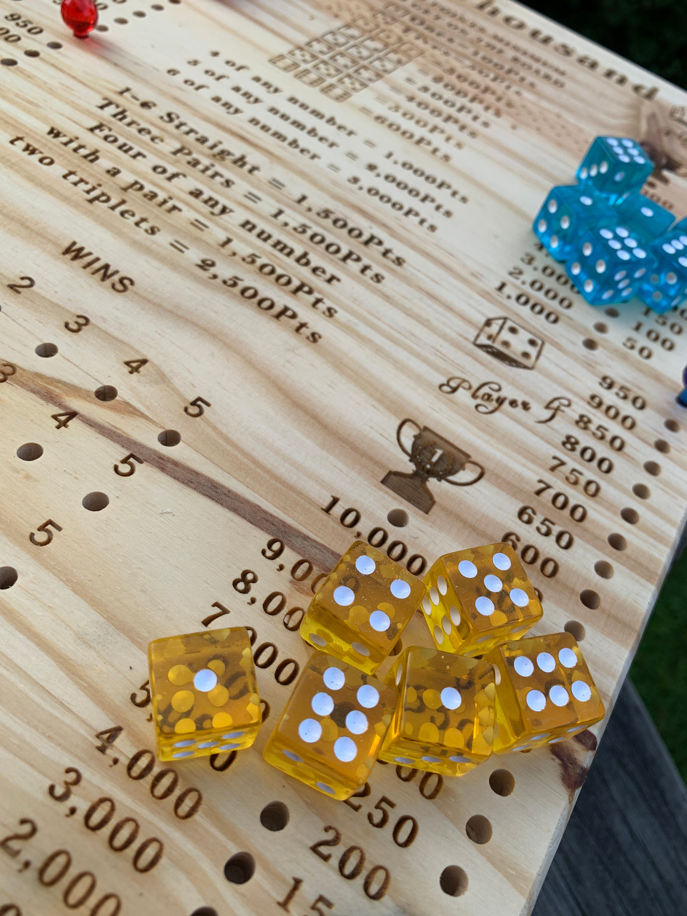 Dice 10,000 - Dix Mille - 5-dice - 10,000 Dice - Ten Grand - FARKLE ...