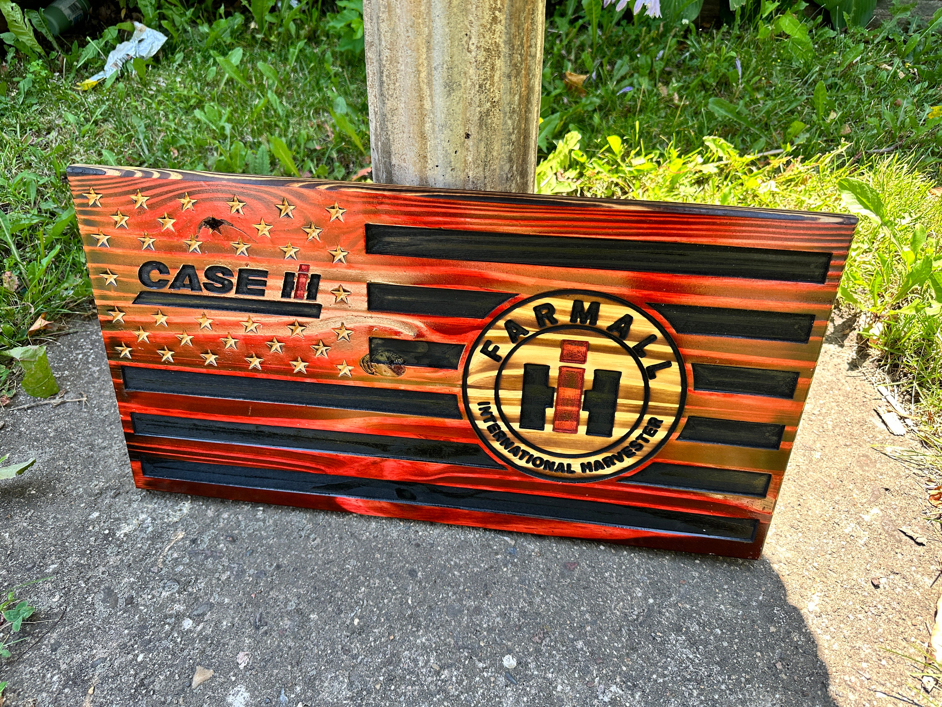 Case Rustic Wooden Flag | Farmall International Harvester ...