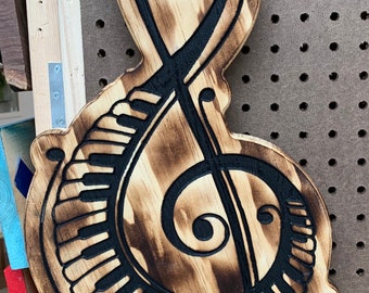 Wooden Treble Clef - Etsy