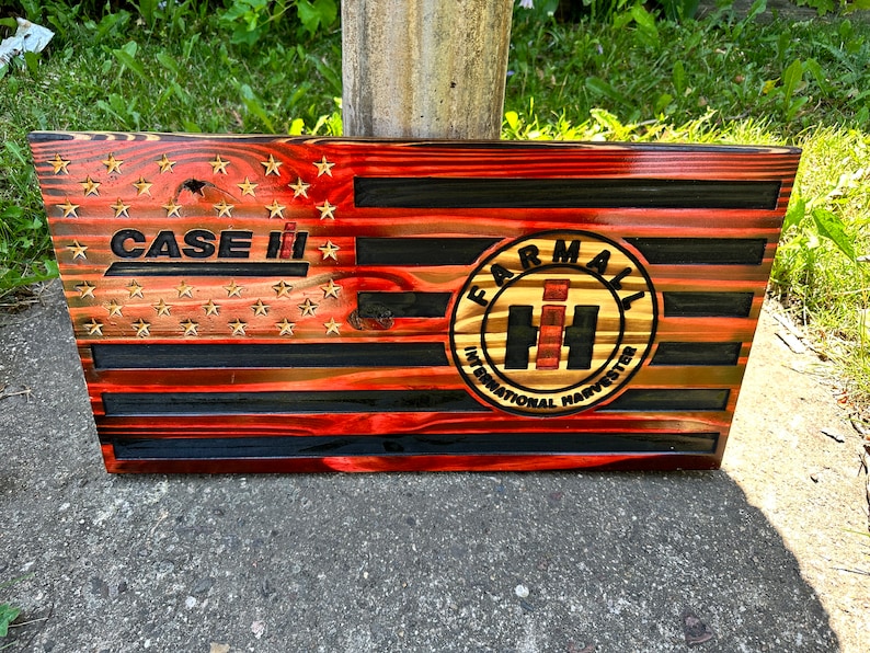 Case Rustic Wooden Flag | Farmall International Harvester ...