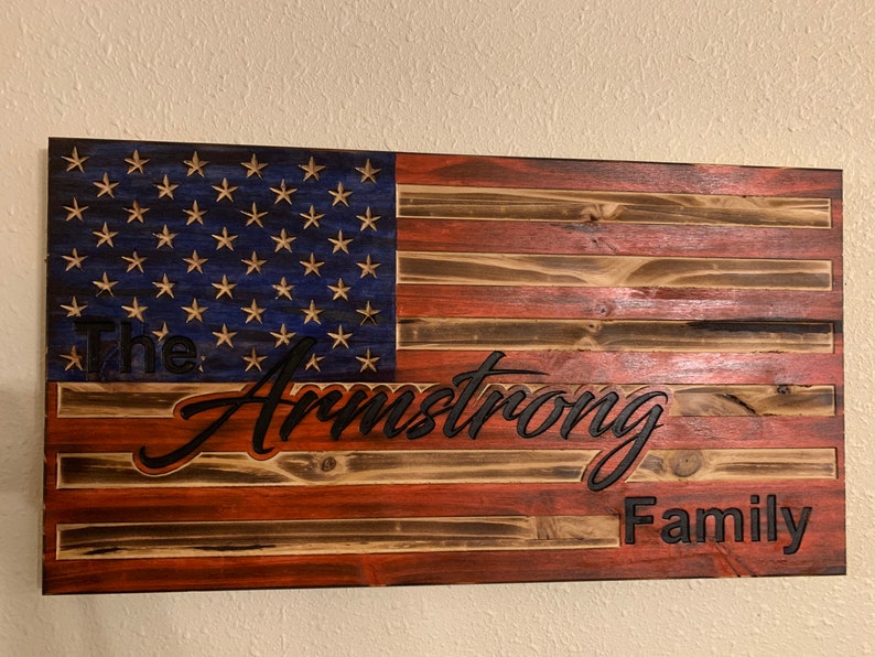 Carved Giant Family Name Flag. Customizable Rustic Flag - Etsy