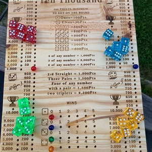 Dice 10,000 - Dix Mille - 5-dice - 10,000 Dice - Ten Grand - FARKLE ...
