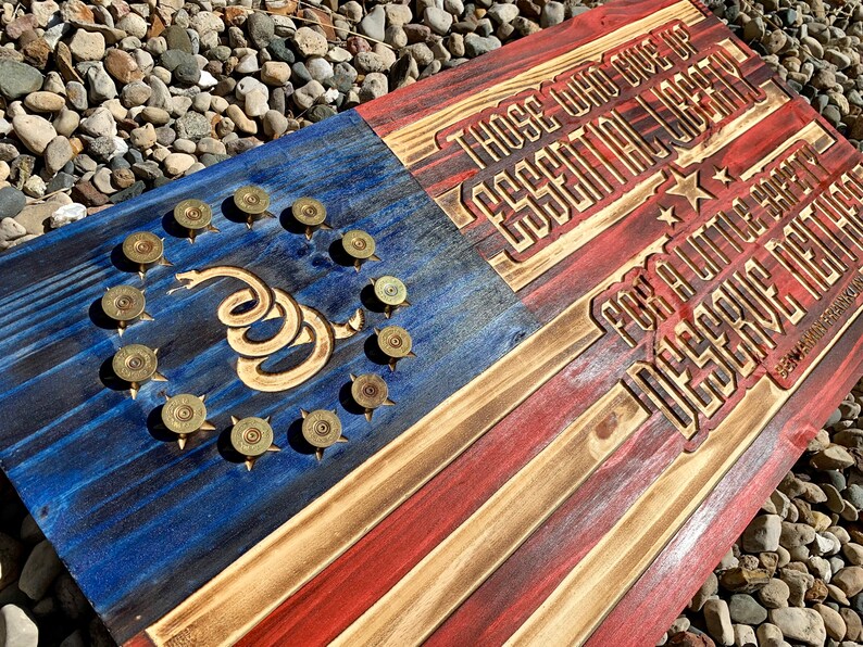 Self defense shotgun shell casing rustic American flag burnt | Etsy
