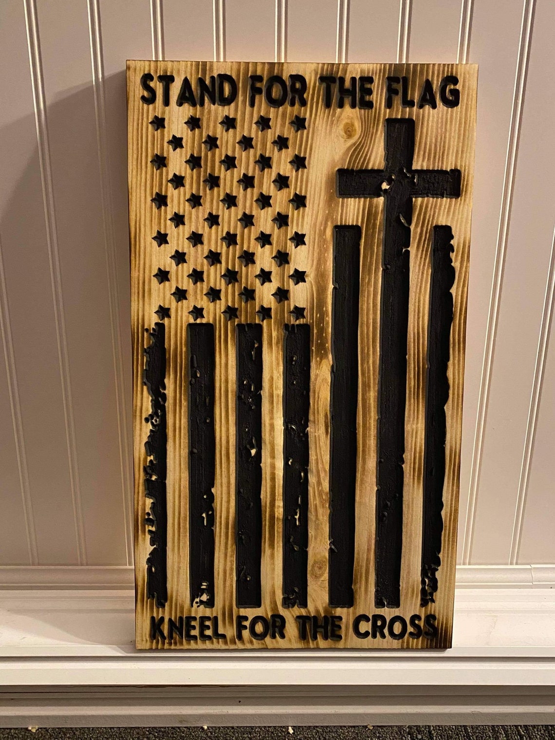 Rustic American Flag Plaques, Veteran Appreciation and Honor, Cross ...