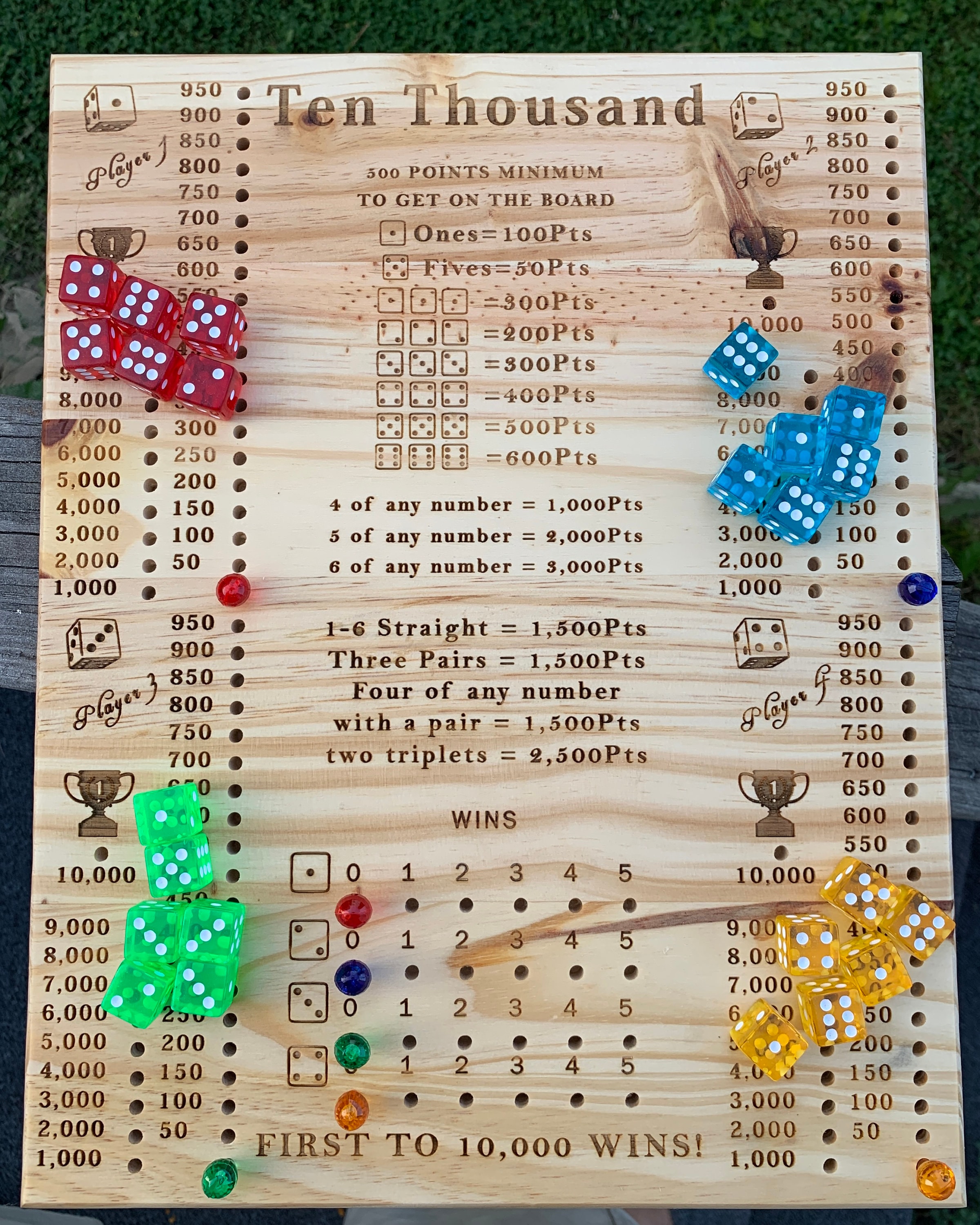 Dice 10,000 - Dix Mille - 5-dice - 10,000 Dice - Ten Grand - FARKLE ...