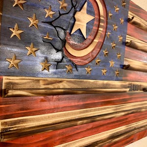 Wooden American Flag Challenge Coin Holder - Customizable Display Rack ...
