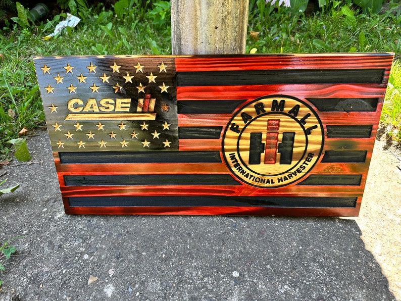 Case Rustic Wooden Flag | Farmall International Harvester ...