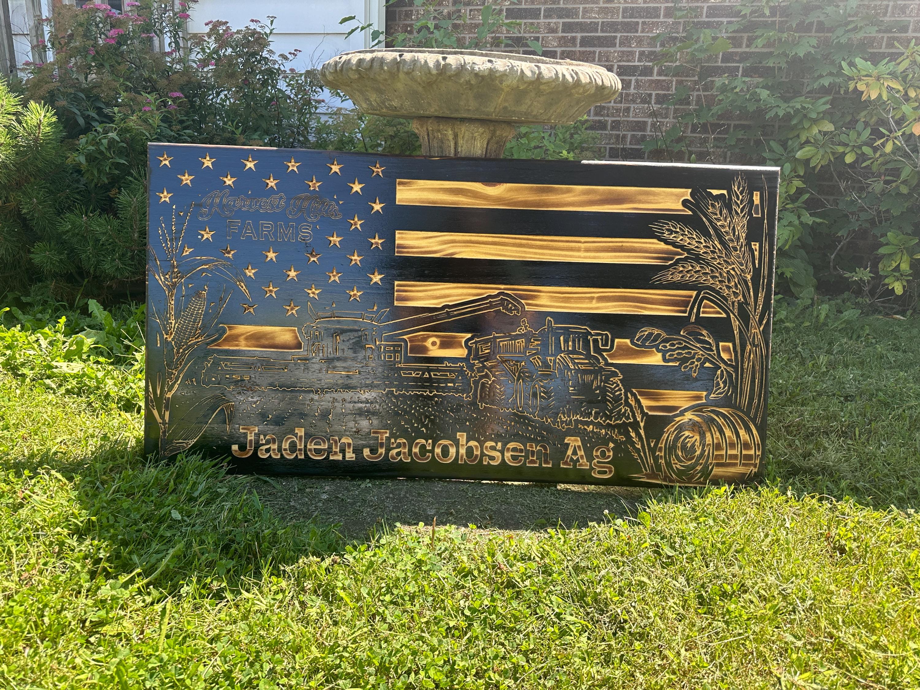 Farmer Rustic Wooden Flag | Farmall International Harvester ...