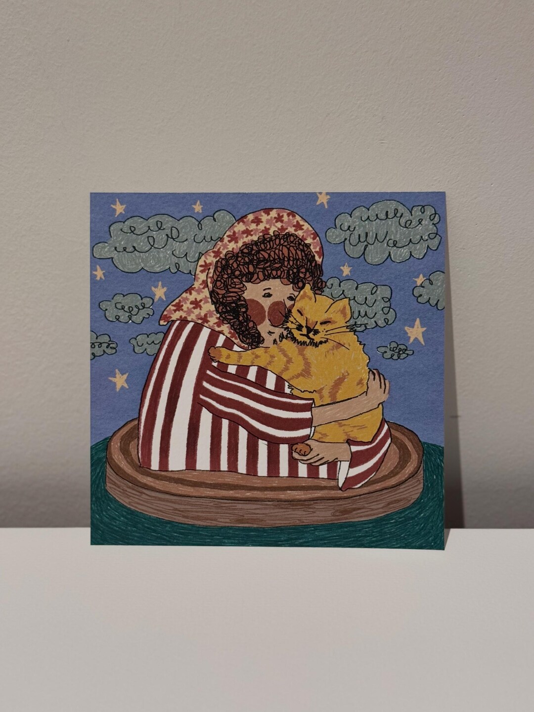 Cat Love Vinyl Stickers | Animal Love Vinyl Stickers | Cat Hug Sticker ...