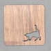 Laser Engraved Square Solid Walnut or Cherry Cat Coasters, Set of 4 - Etsy