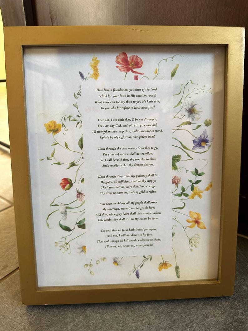 How Firm A Foundation Hymn Lyrics Printable Print 8.5x11 - Etsy