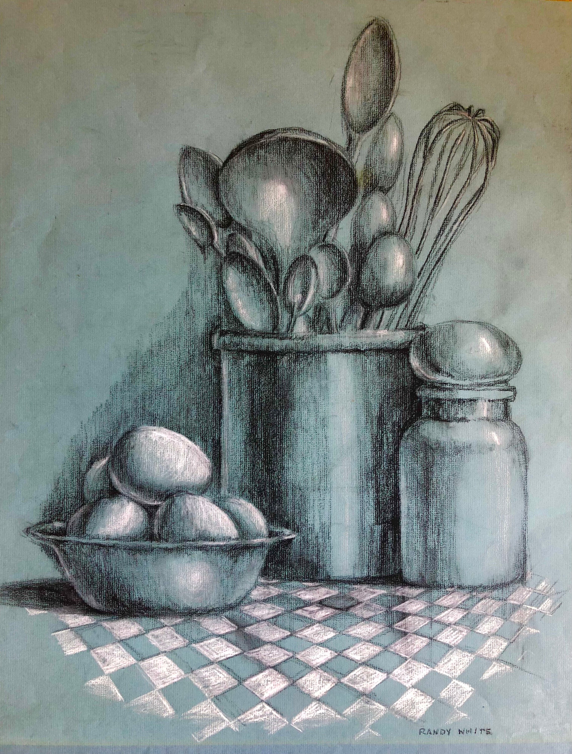 Charcoal Drawing, Kitchen Still Life, Original Drawing - Etsy