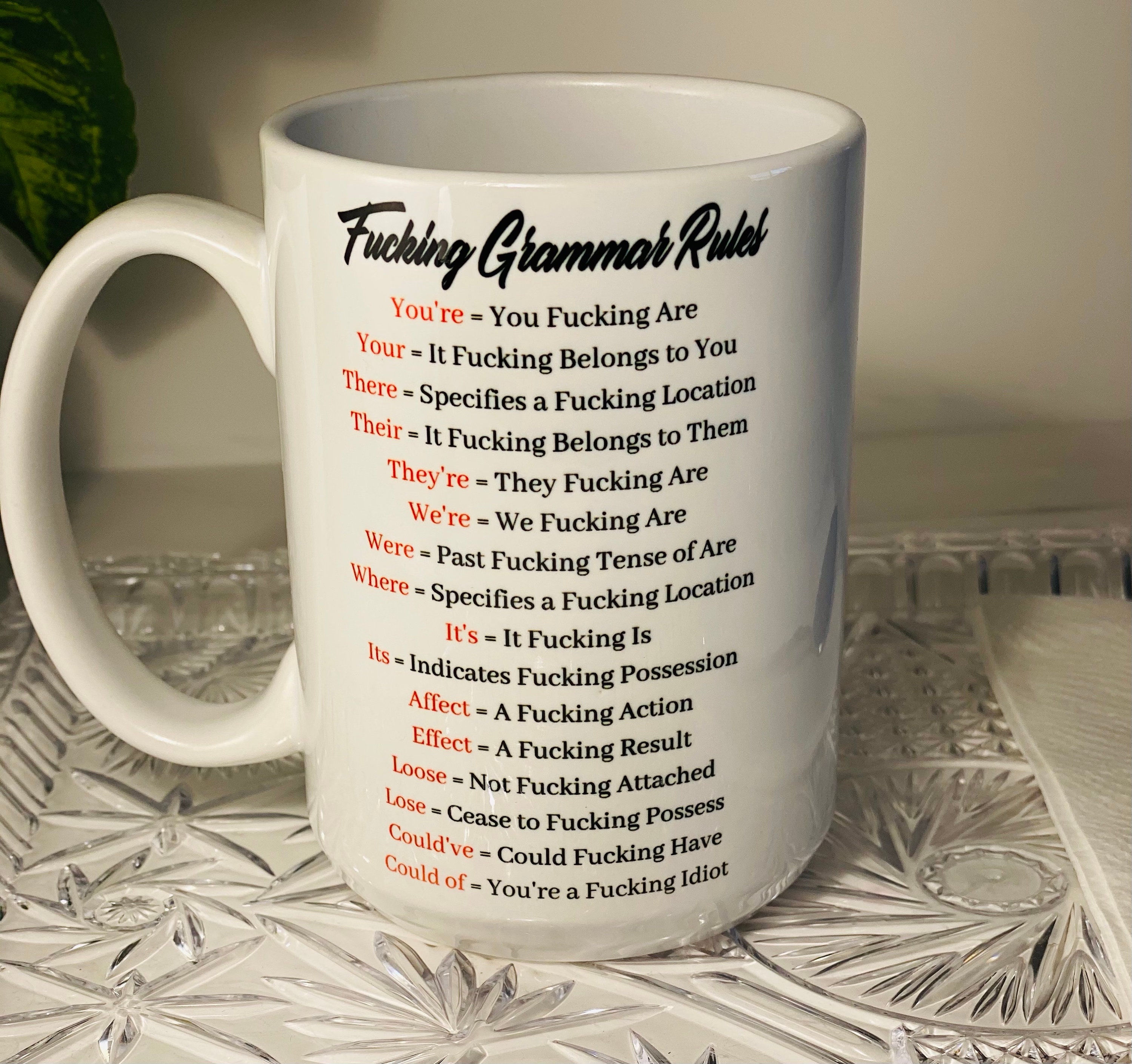Grammar Rules Mug Large 15oz Funny Gift Uncensored Gifts - Etsy