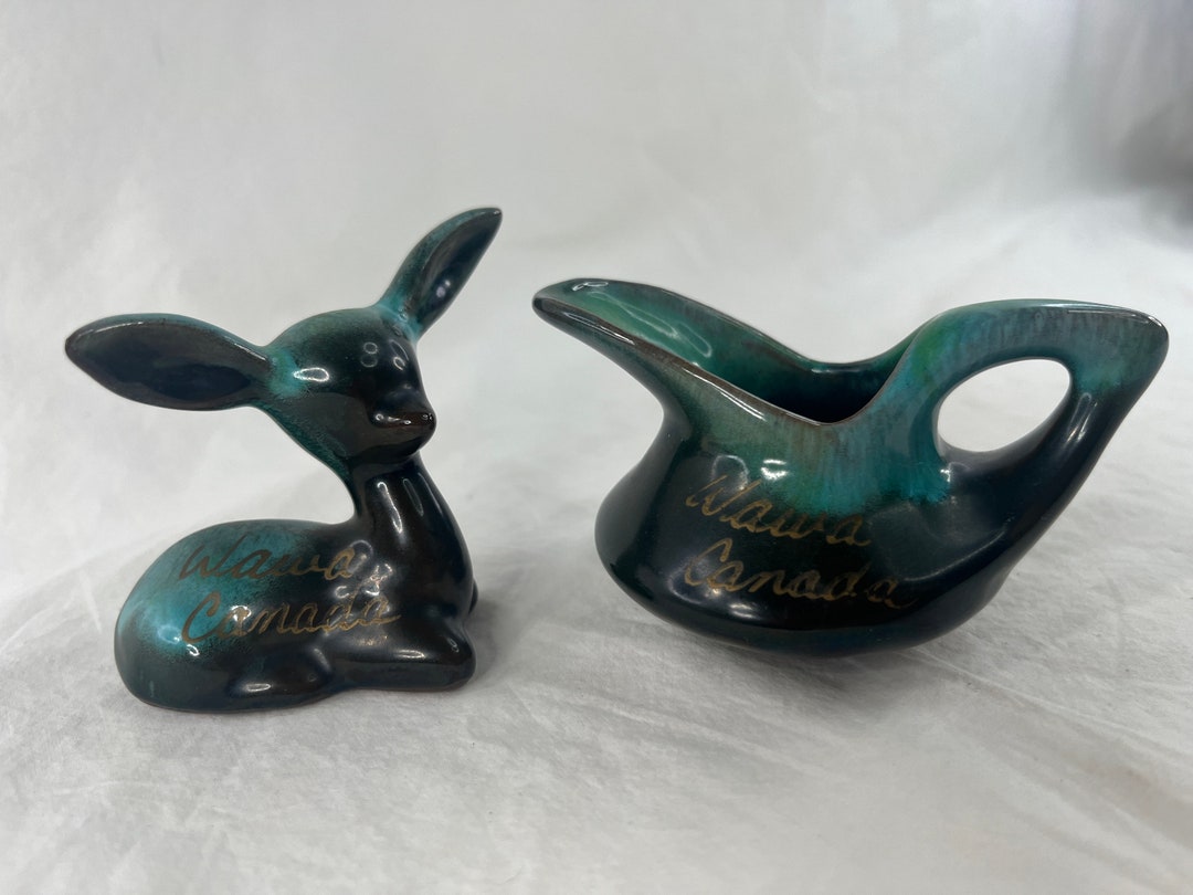 Blue Mountain Pottery Souvenirs From Wawa Canada Blue Green Drip Glaze ...