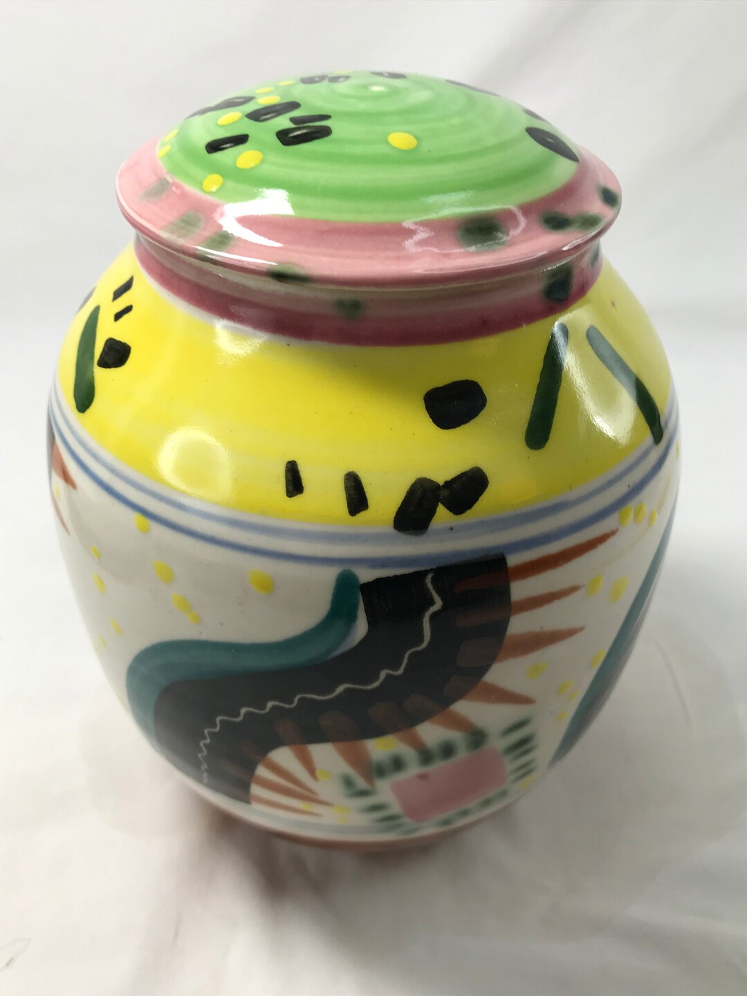 Scott Mcdowell Covered Vessel 80's Memphis Design Art Pottery Studio Art Ceramics Abstract - Etsy