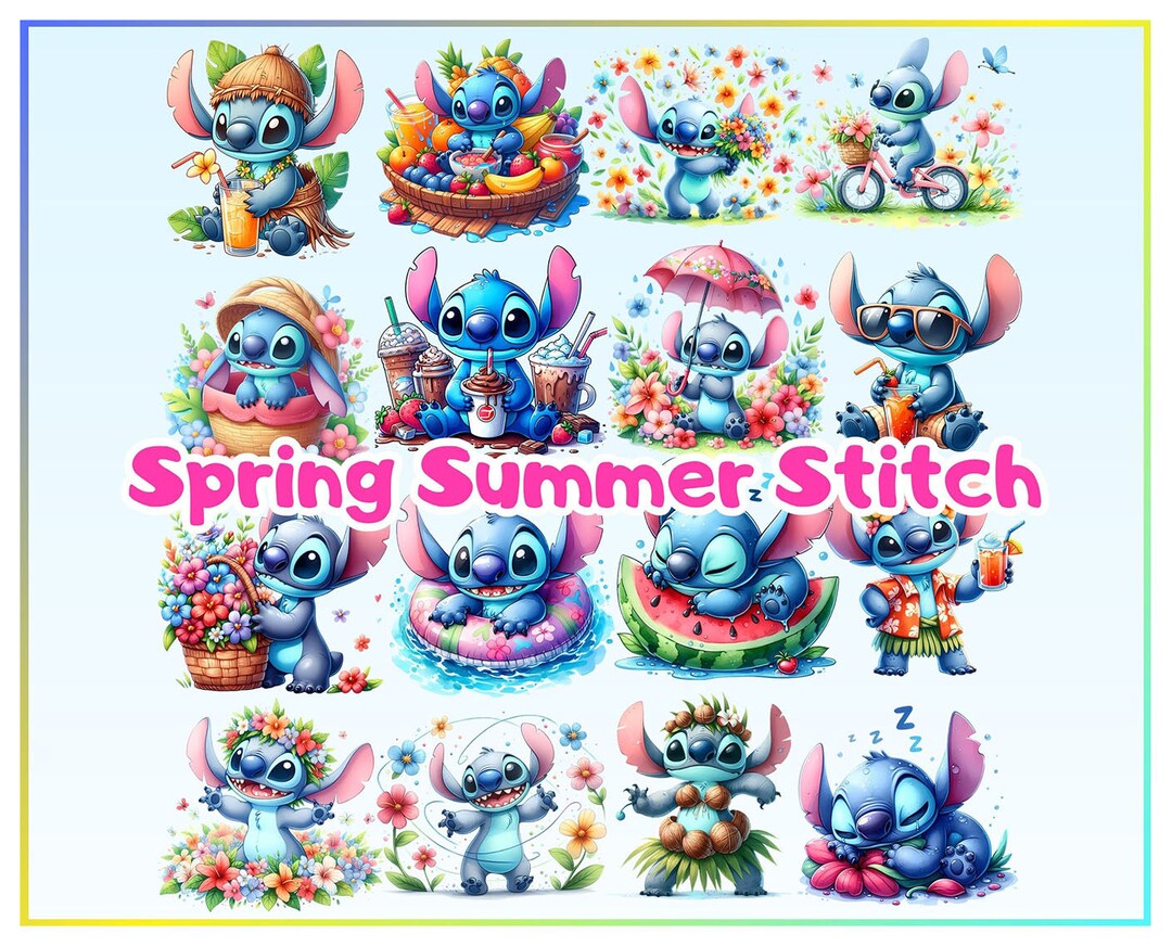 Spring Stitch PNG, Cartoon Png Bundle, Cartoon Png Sublimation, Cartoon ...