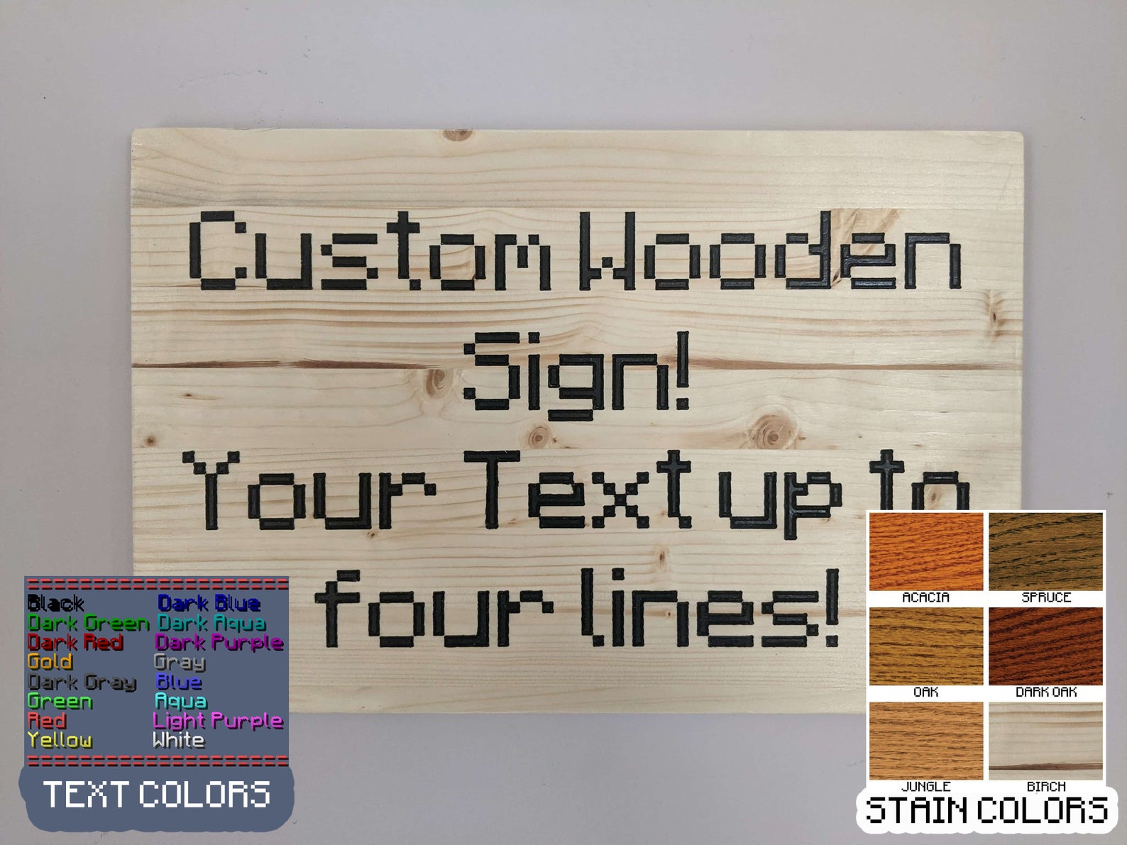 Realistic Custom Minecraft Sign - Etsy