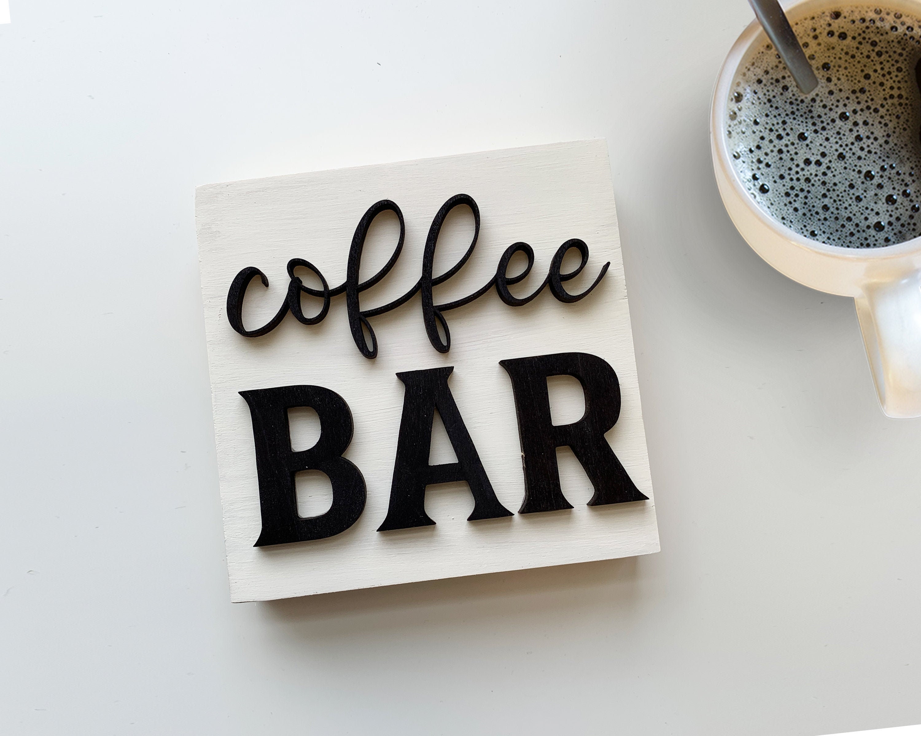5x5 Coffee Bar Sign Coffee Bar Tier Tray Sign Kitchen Coffee - Etsy