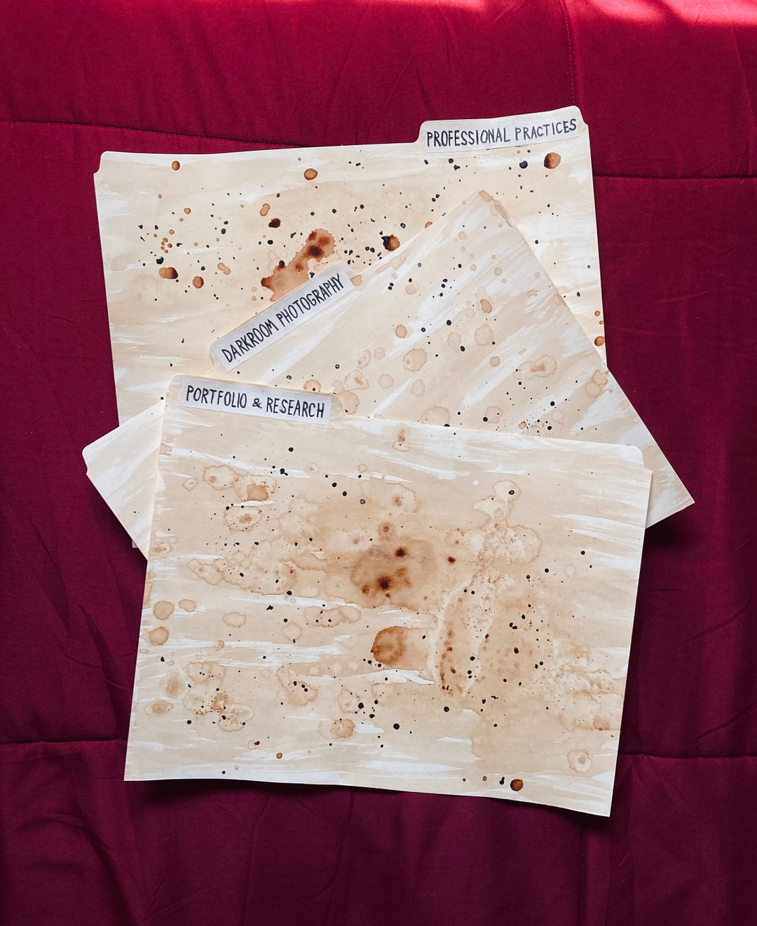 Vintage Coffee-stained Vanilla Folder & Dividers | SET OF 3 - Etsy