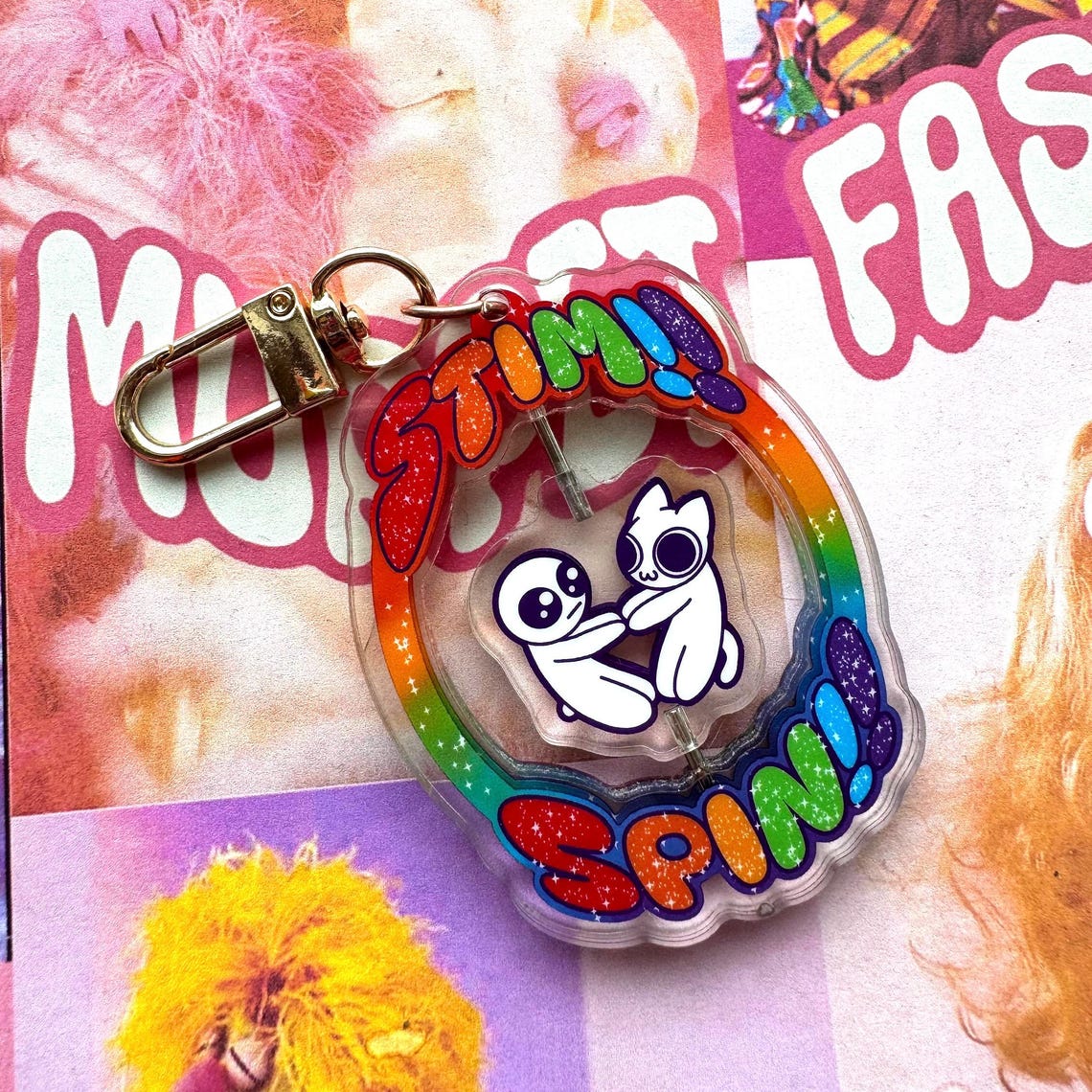 Autism ADHD/ TBH Creature Spinning Stim Toy Fidget Keychain/acrylic ...