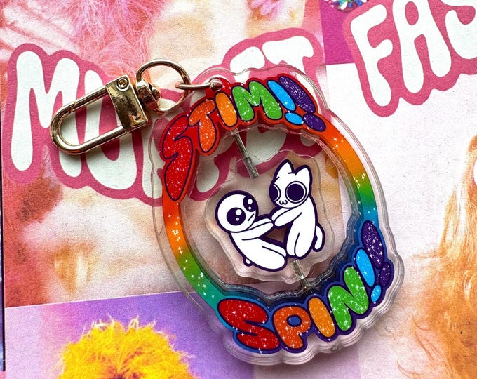 Autism ADHD/ TBH Creature Spinning Stim Toy Fidget Keychain/acrylic ...