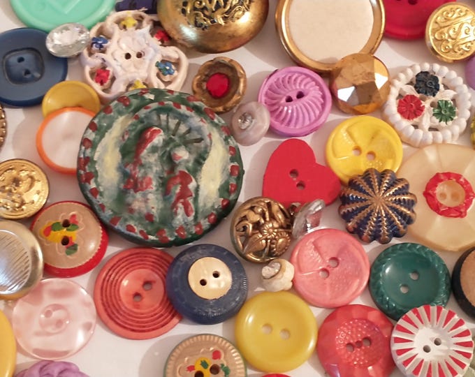 Vintage Buttons Lot 100 Buttons / All Included/ Assorted Button Lot ...