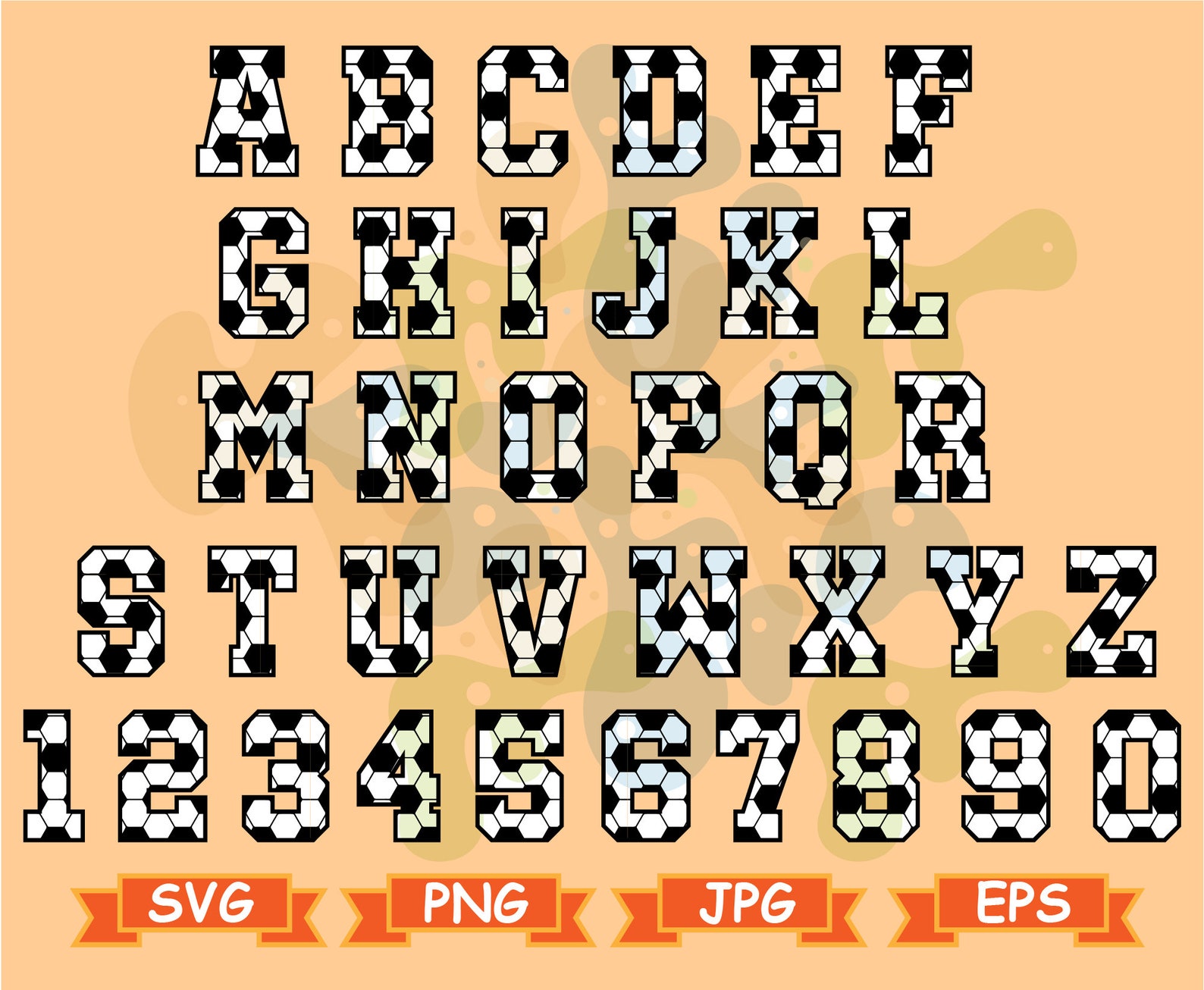 Soccer Numbers Svg, Soccer Font Alphabet, Football Font, Sports Font ...