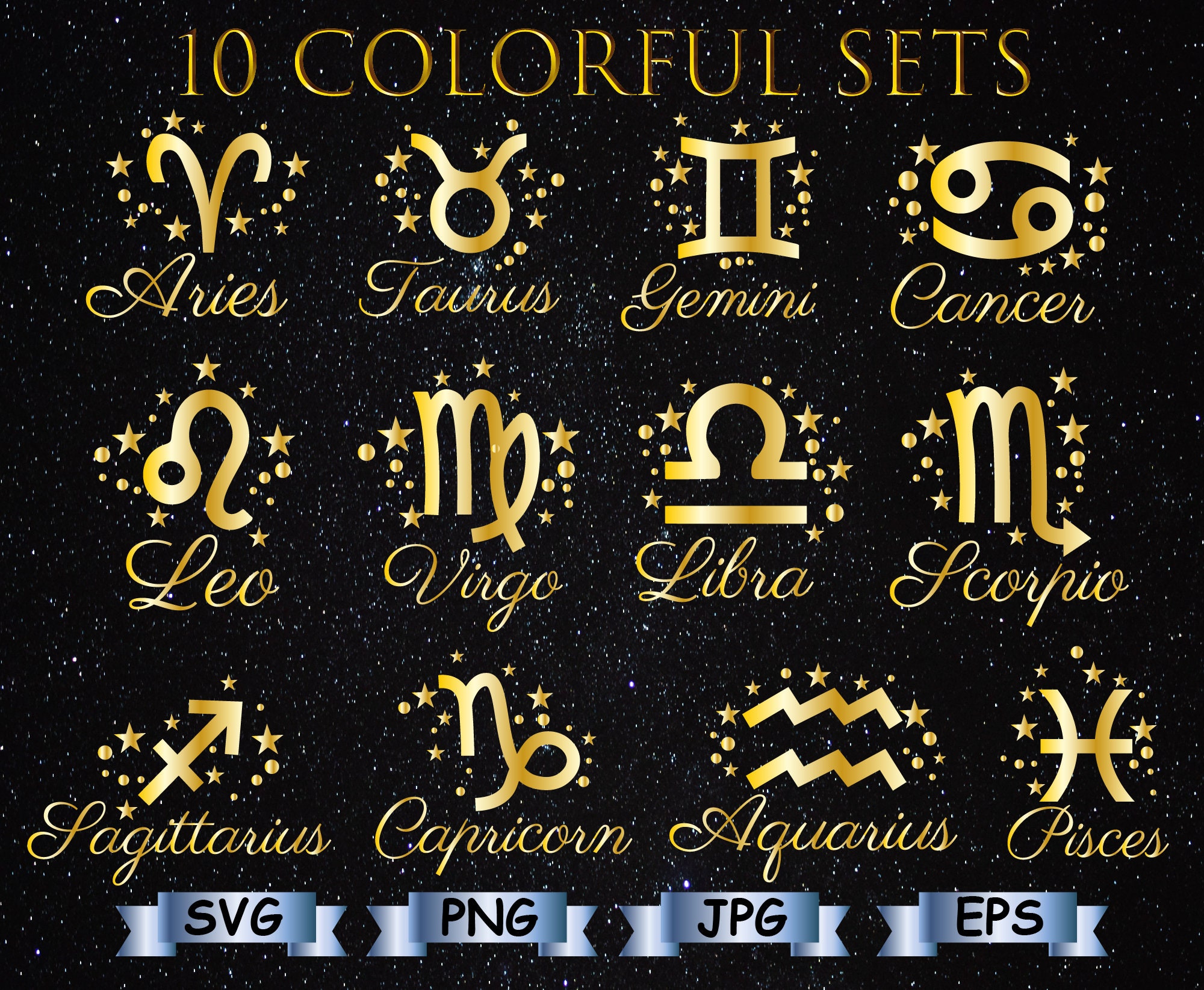 Zodiac Star Sign Svg, Zodiac Svg, Horoscope Svg, Astrology Svg, Zodiac ...