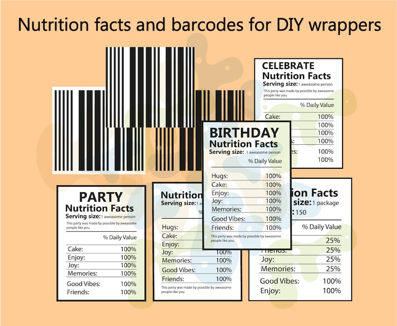 Nutrition Facts Png,barcode, Party Nutritional Facts, Water Bottle ...