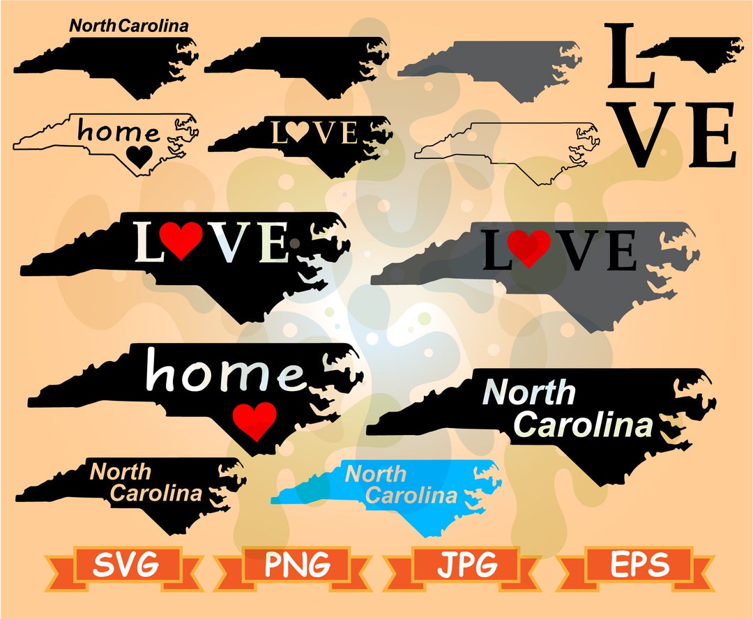 North Carolina State Svg, North Carolina Svg, North Carolina Outline ...