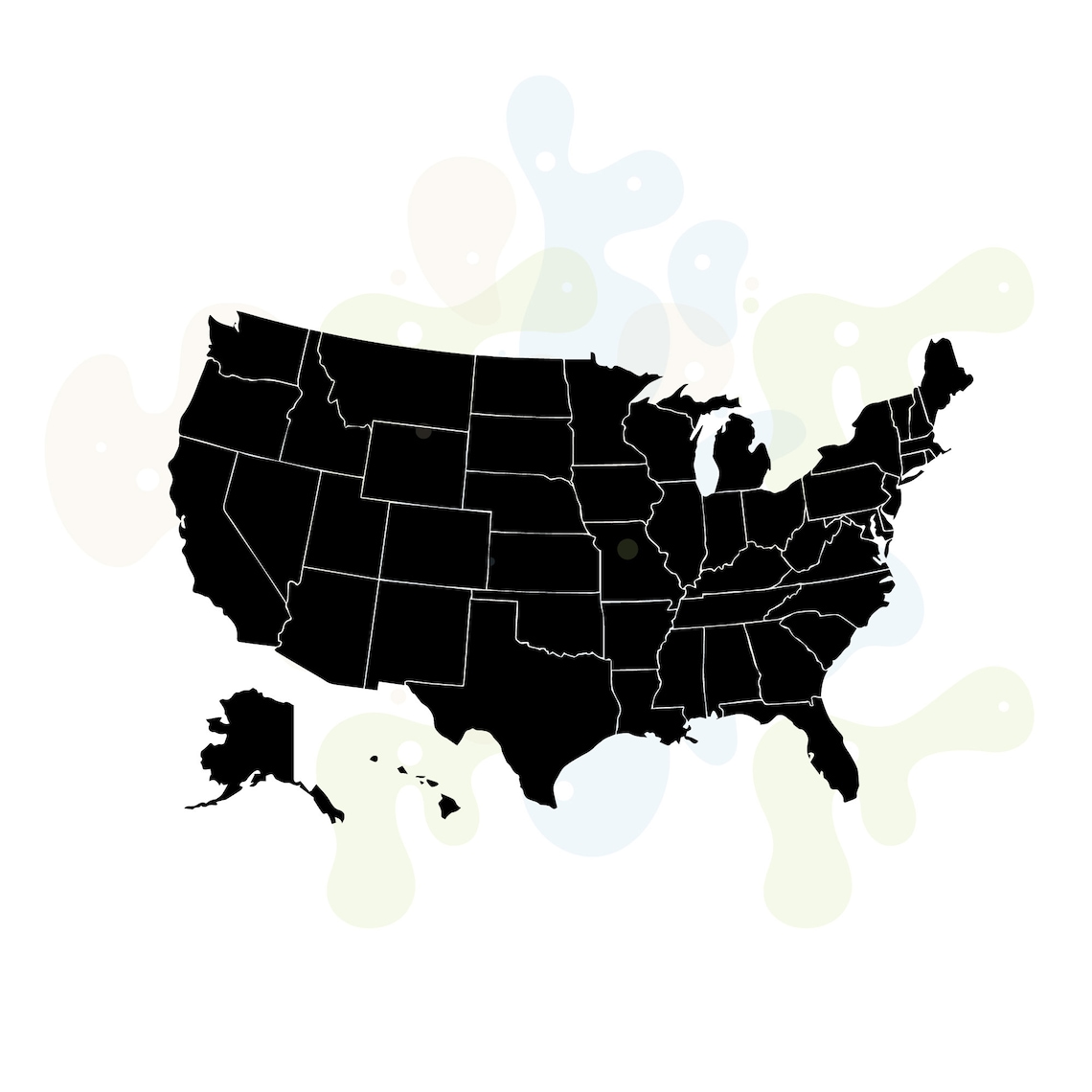 50 States Svg, USA Map Svg, USA Svg, United States Svg, America Map Svg ...