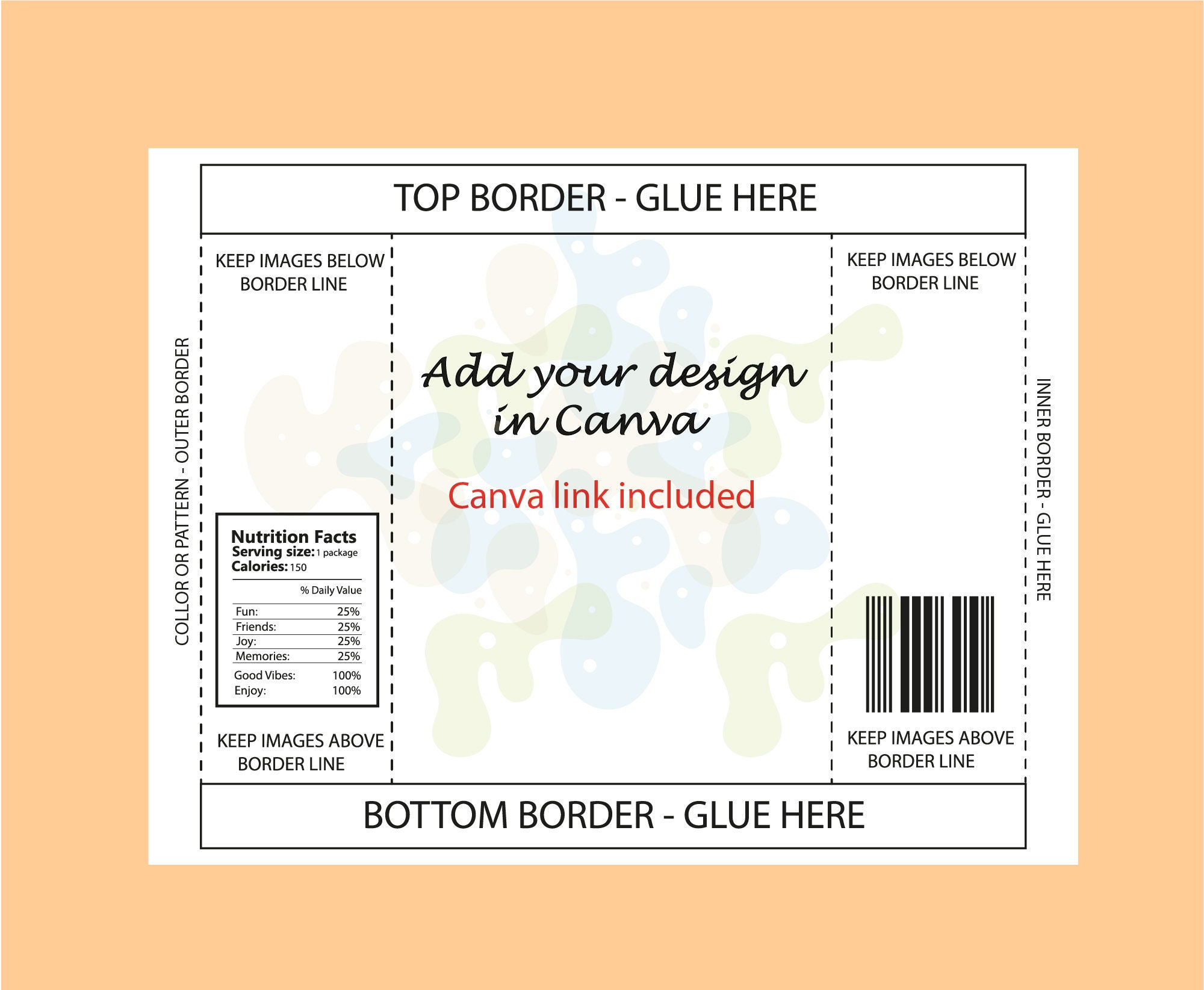 Chip Bag Template Canva Editable, Chip Bag Template, Editable Chip Bag ...