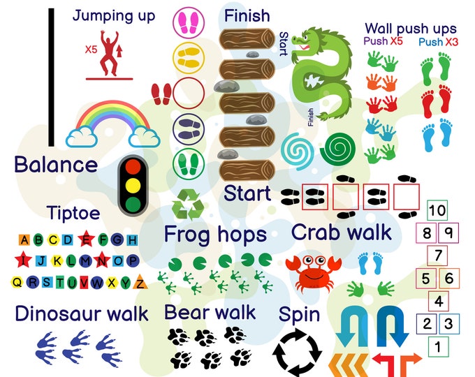 Sensory Track Wall Svg Bundle, Hands & Feet, Sensory Pathway, Sensory ...
