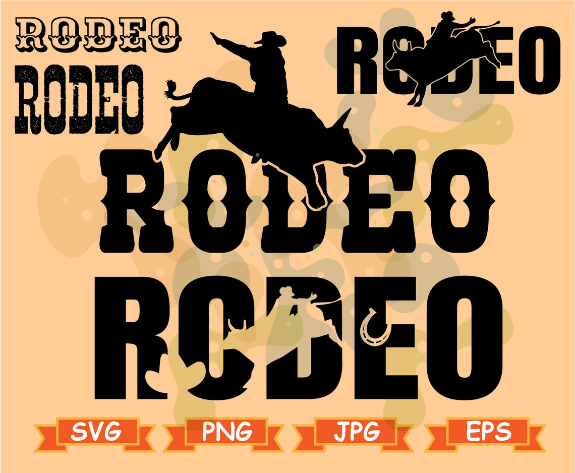 Rodeo Silhouette , Rodeo Clipart, Rodeo Svg, Southern Svg, Western Svg ...