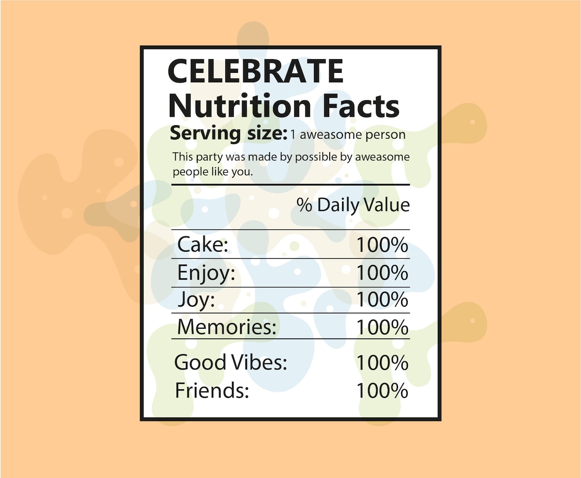 Nutrition Facts Png,barcode, Party Nutritional Facts, Water Bottle ...