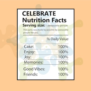 Nutrition Facts Png,barcode, Party Nutritional Facts, Water Bottle ...