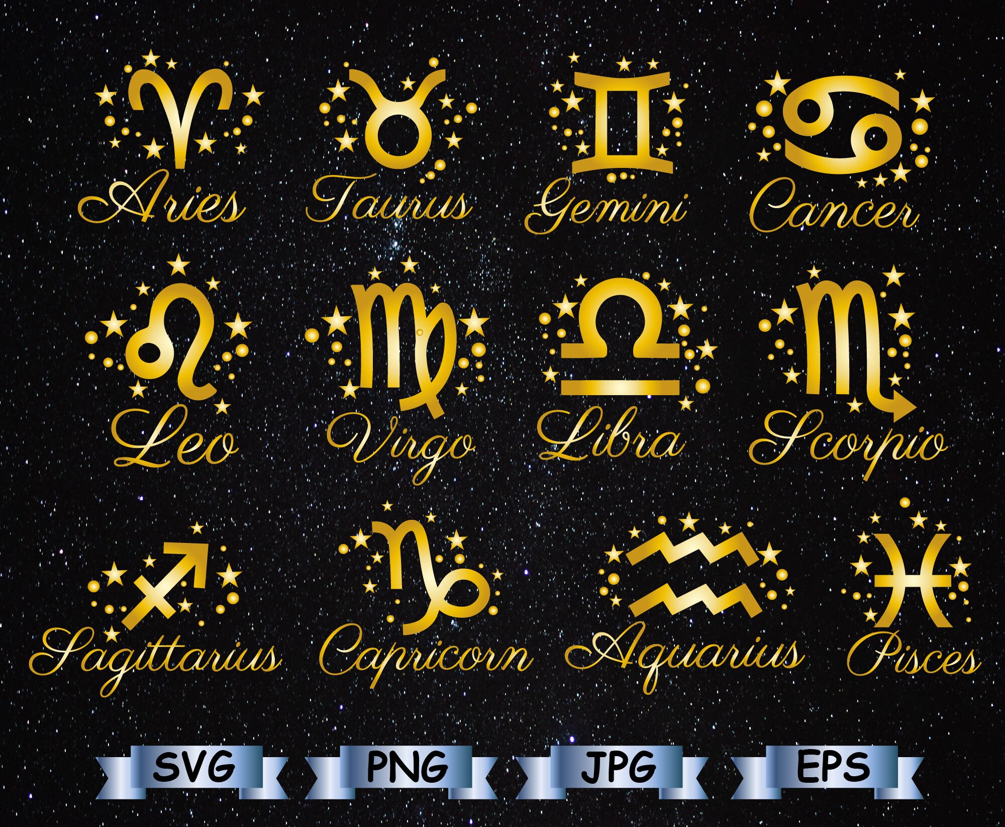 Zodiac Star Sign Svg, Zodiac Svg, Horoscope Svg, Astrology Svg, Zodiac ...