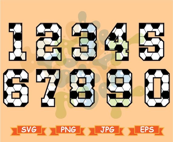 Soccer numbers svg Soccer font alphabet Football font | Etsy