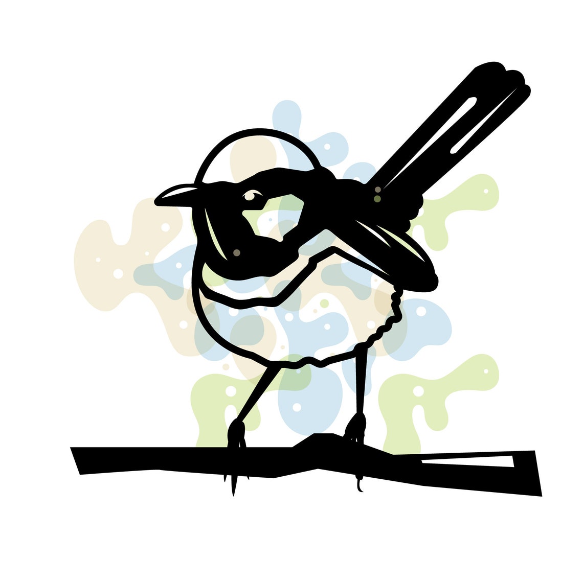 Blue Wren Svg Files for Cricut, Australian Bird on Branch Vector for ...