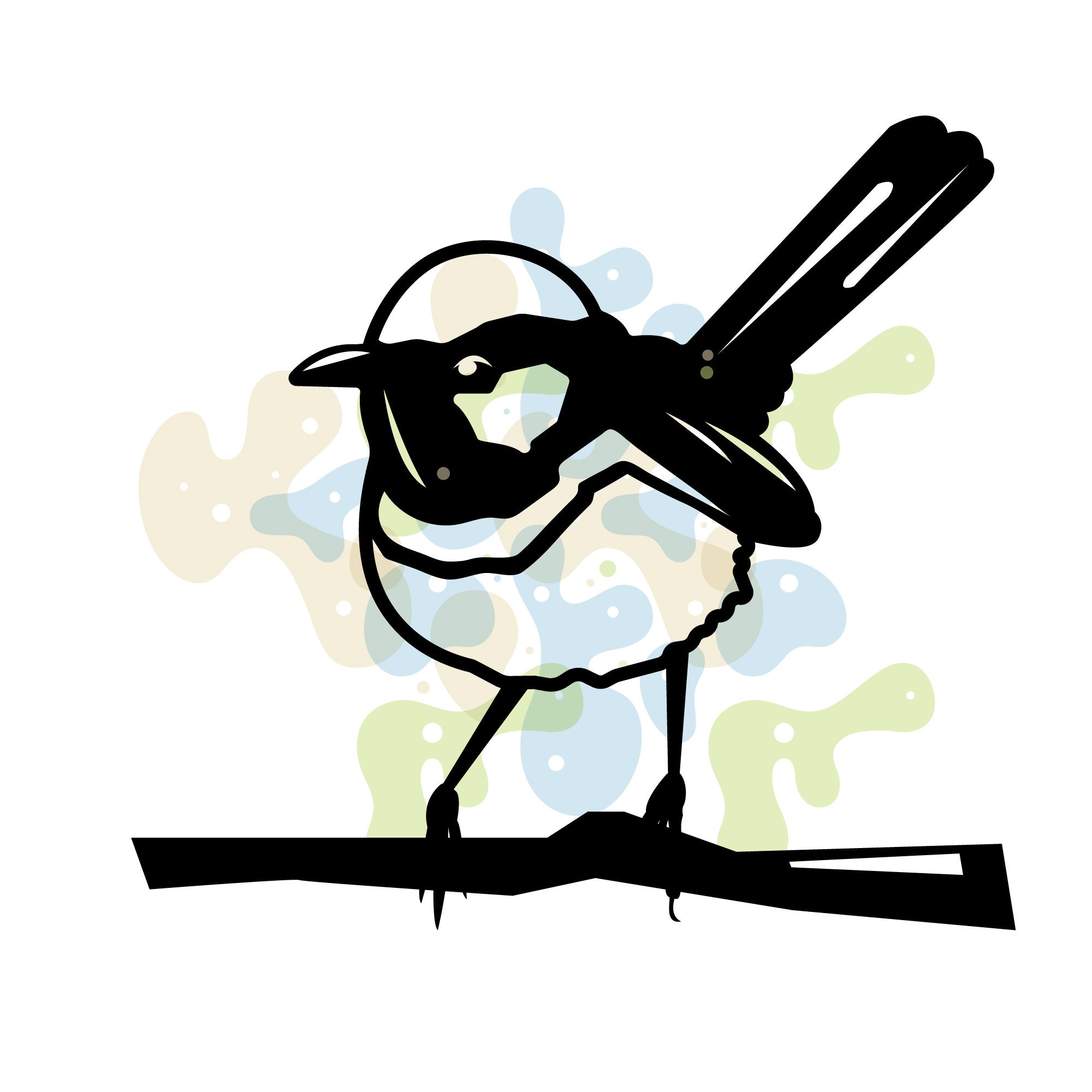 Blue Wren Svg Files for Cricut, Australian Bird on Branch Vector for ...