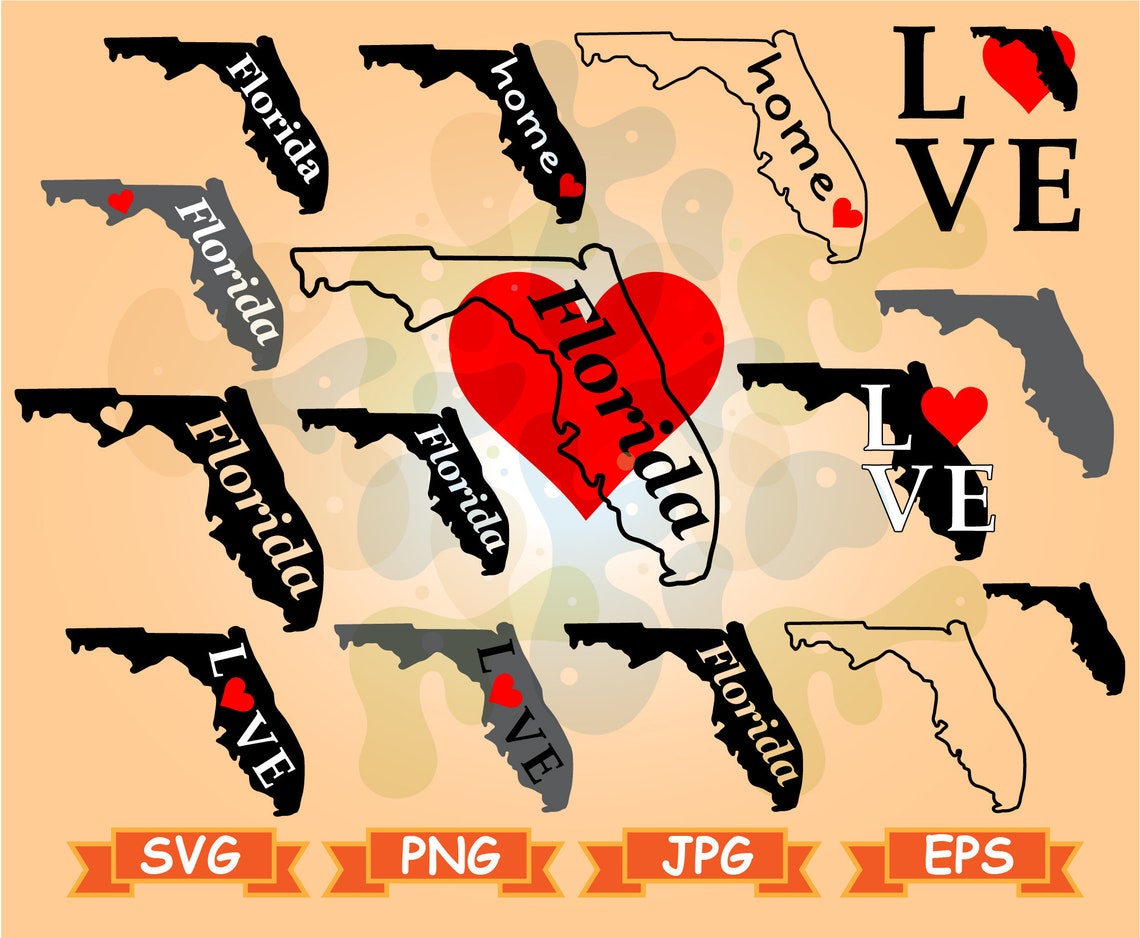 Florida State Svg Florida Svg Florida Silhouette Svg Florida - Etsy