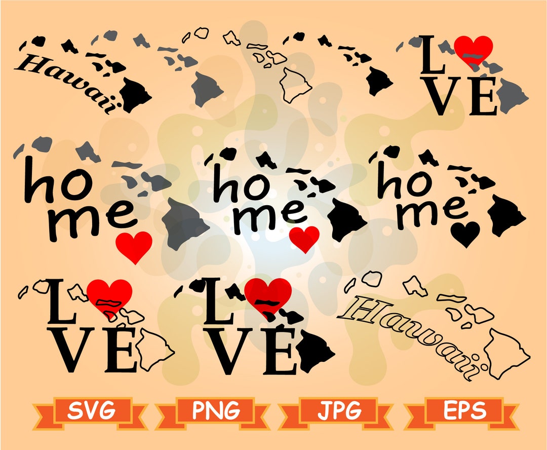 Hawaii State Svg, Hawaii Svg, Hawaii Bundle Svg, Hawaii Silhouette ...