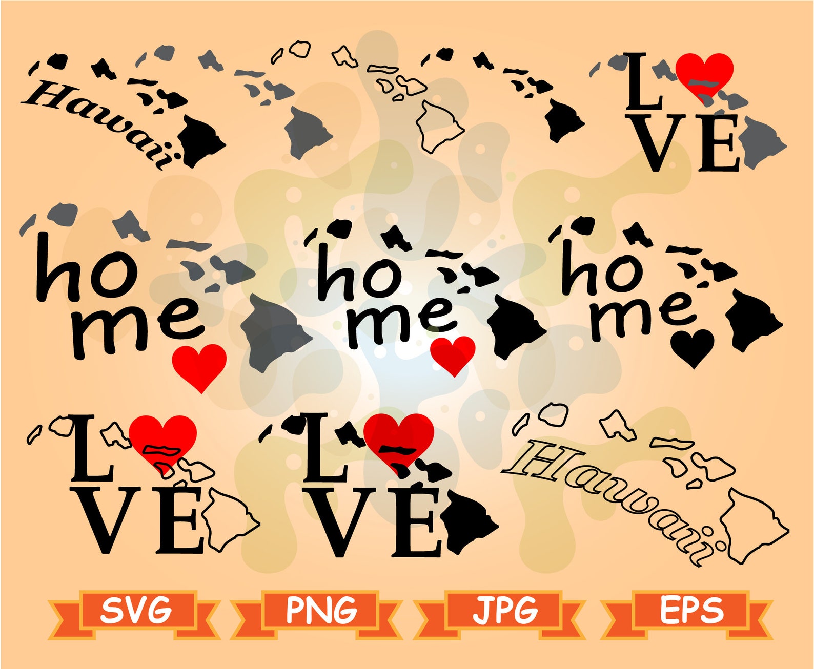 Hawaii State Svg, Hawaii Svg, Hawaii Bundle Svg, Hawaii Silhouette ...