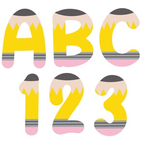 School Letters & Numbers PNG, Back to School PNG Letters, School ...