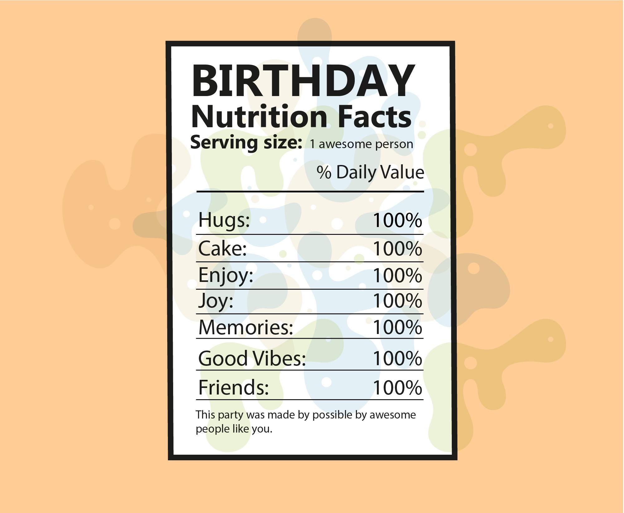 Nutrition Facts Png,barcode, Party Nutritional Facts, Water Bottle ...